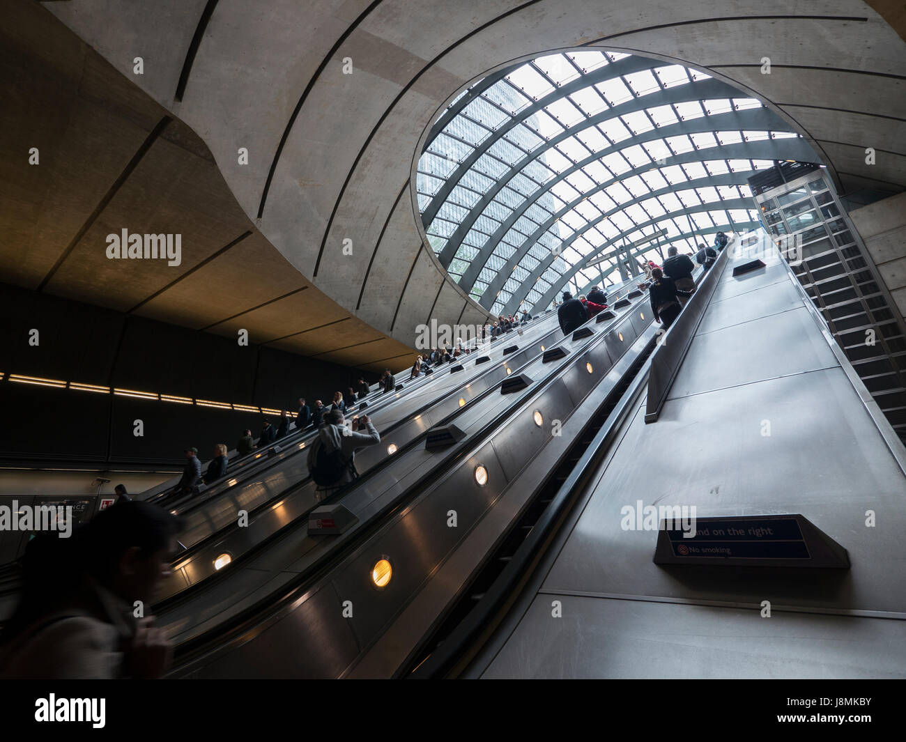 Canary Wharf station in the London Underground transit station. The ...