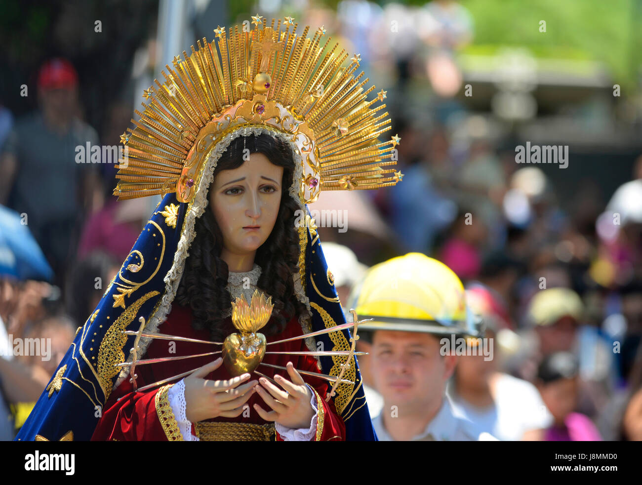 A statue of the Virgin Mary at the 2014 Good Friday procession in San ...