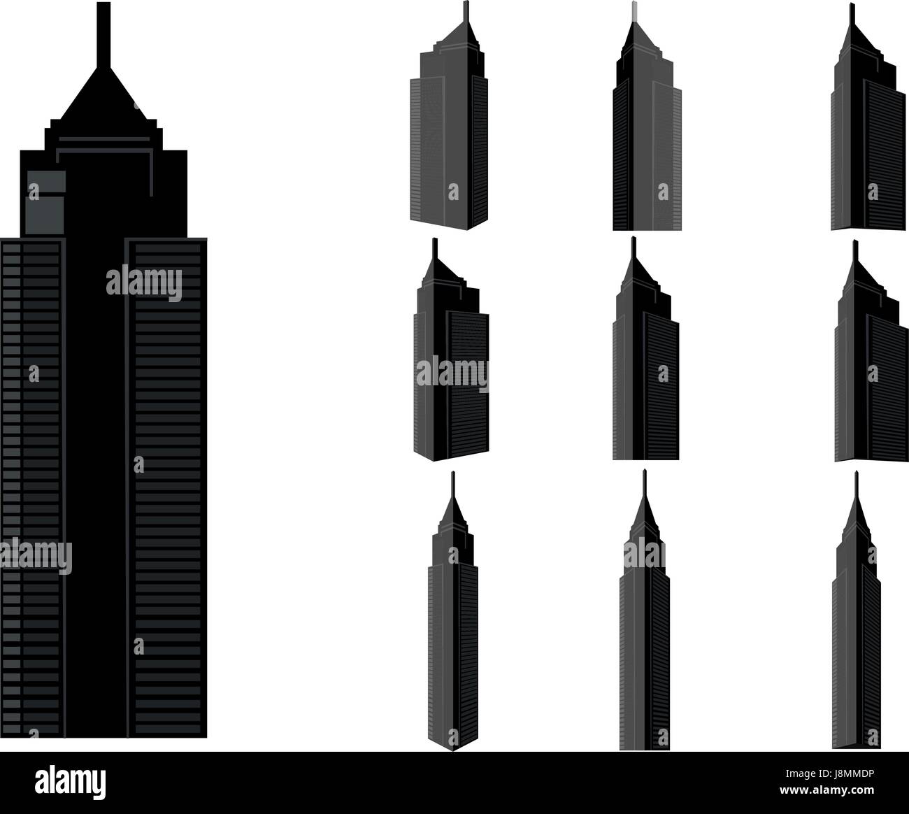 Tower building vector set. Collection of city and landscape.Building ...