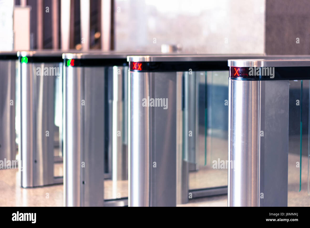 Entrance machine gate : scan card Stock Photo - Alamy