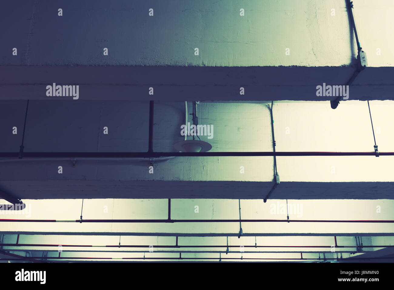 Pipe Systems, pipeline on building ceiling. tone cinematic Stock Photo ...