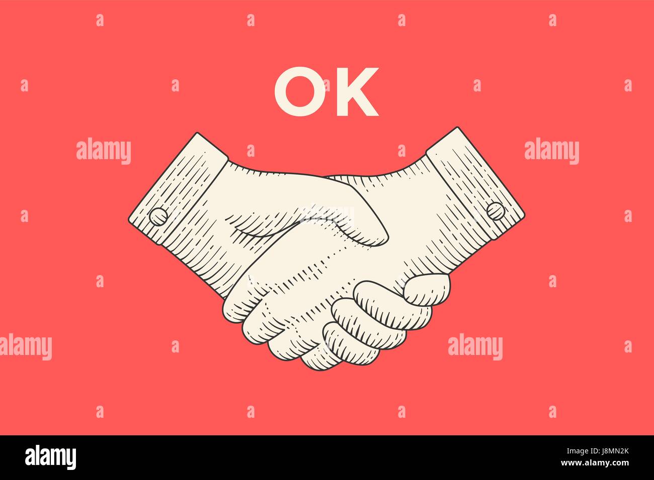 Hand shake illustration hi-res stock photography and images - Alamy