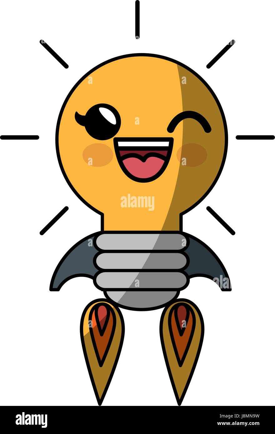 light bulb cartoon smiley Stock Vector Image & Art - Alamy