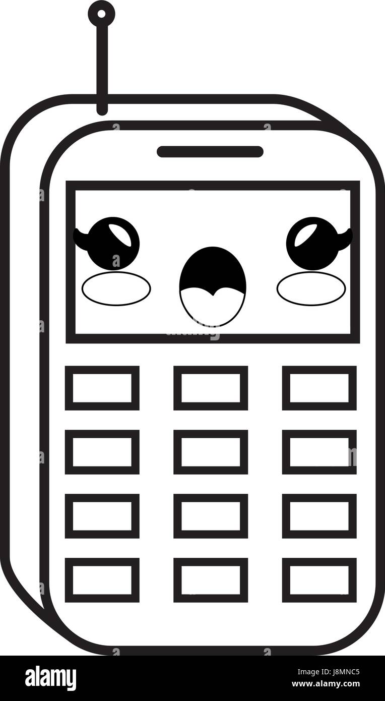 phone cartoon smiley Stock Vector Image & Art - Alamy