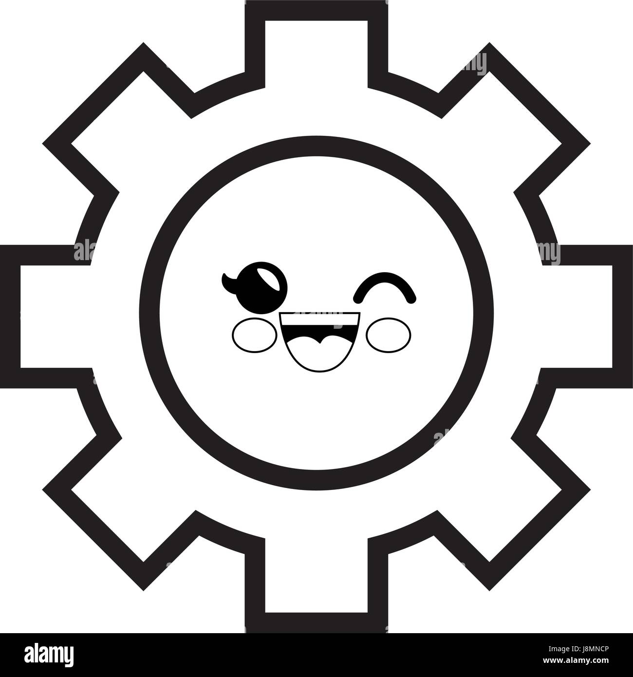 gear cartoon smiley Stock Vector Image & Art - Alamy