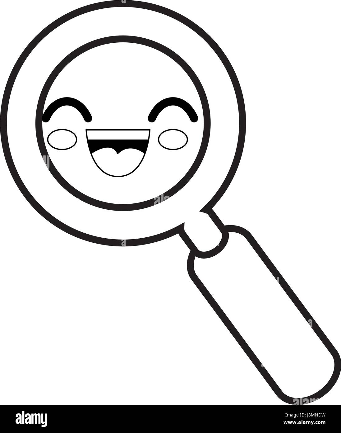 magnifying glass cartoon smiley Stock Vector Image & Art - Alamy