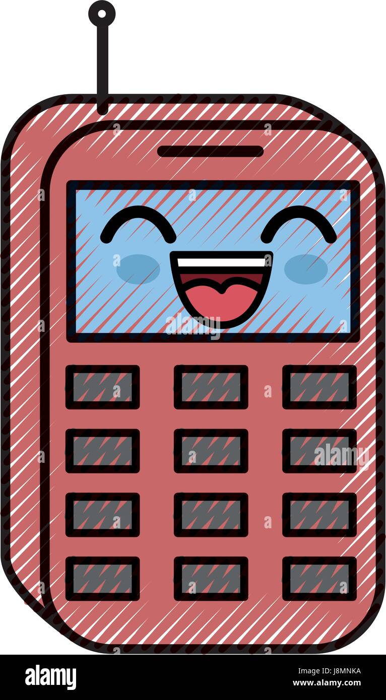 phone cartoon smiley Stock Vector Image & Art - Alamy
