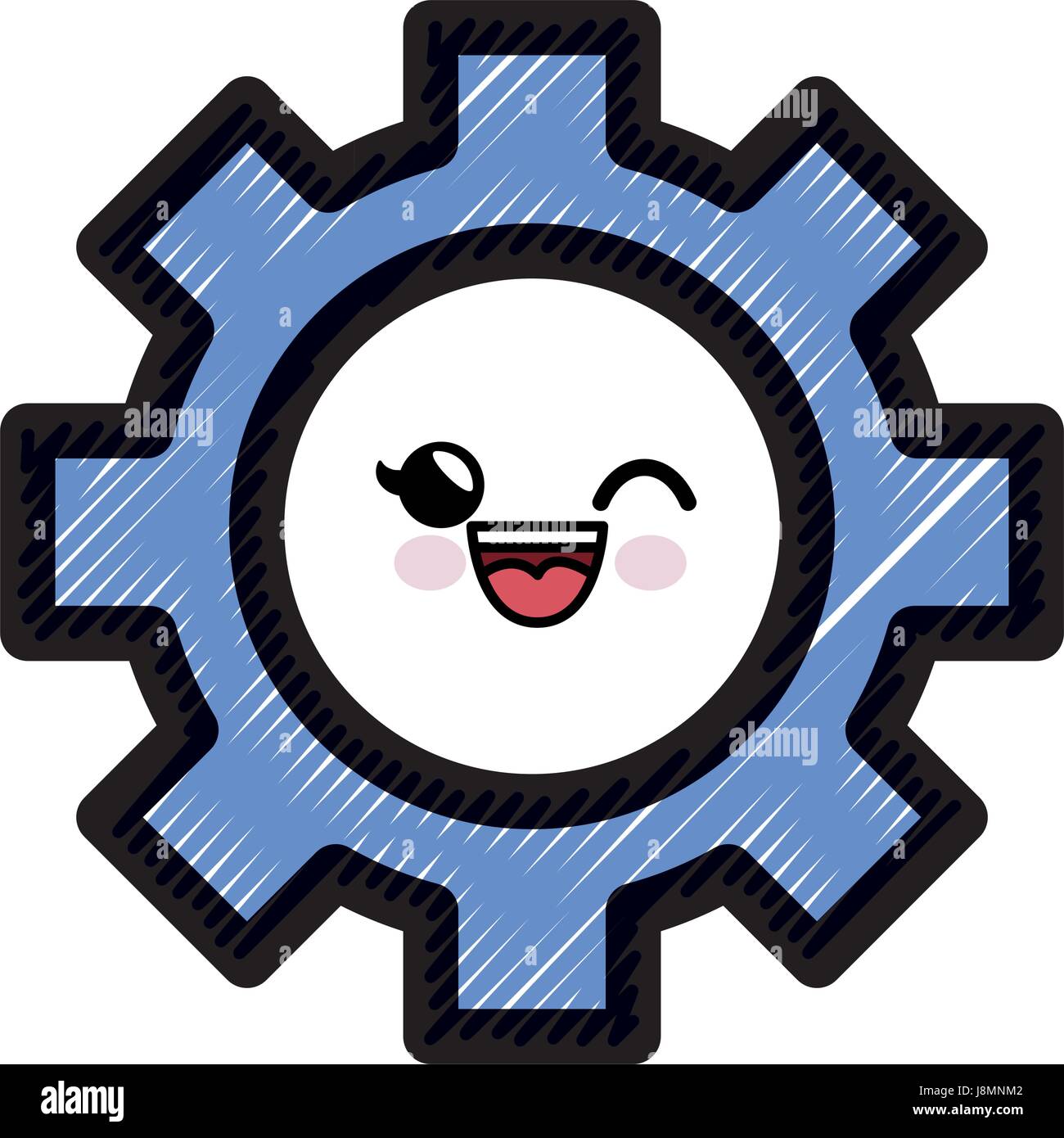 gear cartoon smiley Stock Vector Image & Art - Alamy