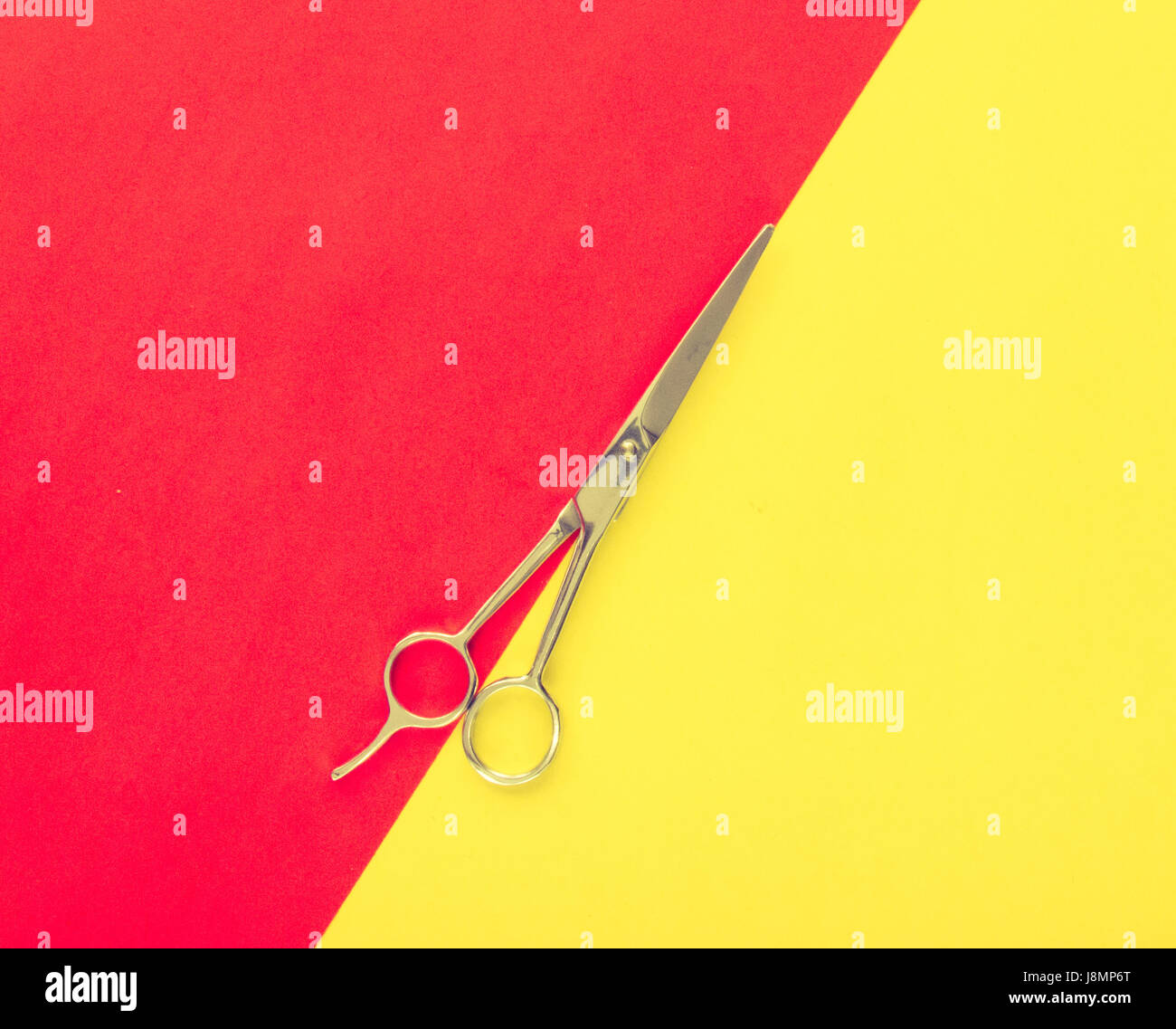 Professional haircutting scissors on a colorful pastel background Stock ...