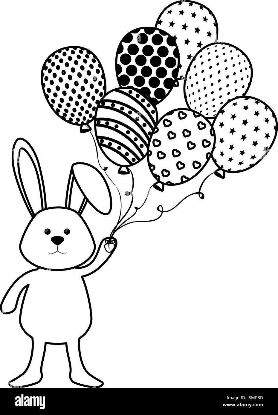 bunny animal balloons Stock Vector Image & Art - Alamy