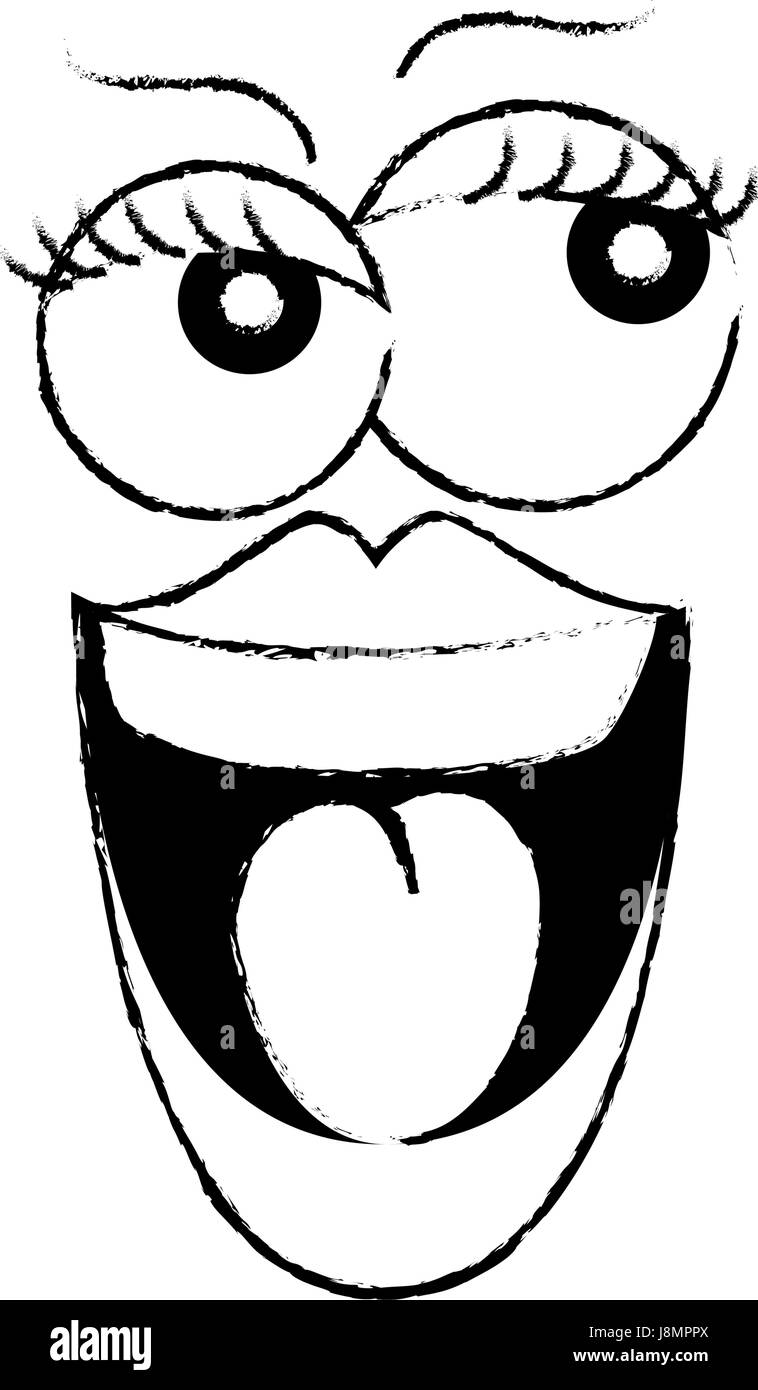 funny face female Stock Vector Image & Art - Alamy