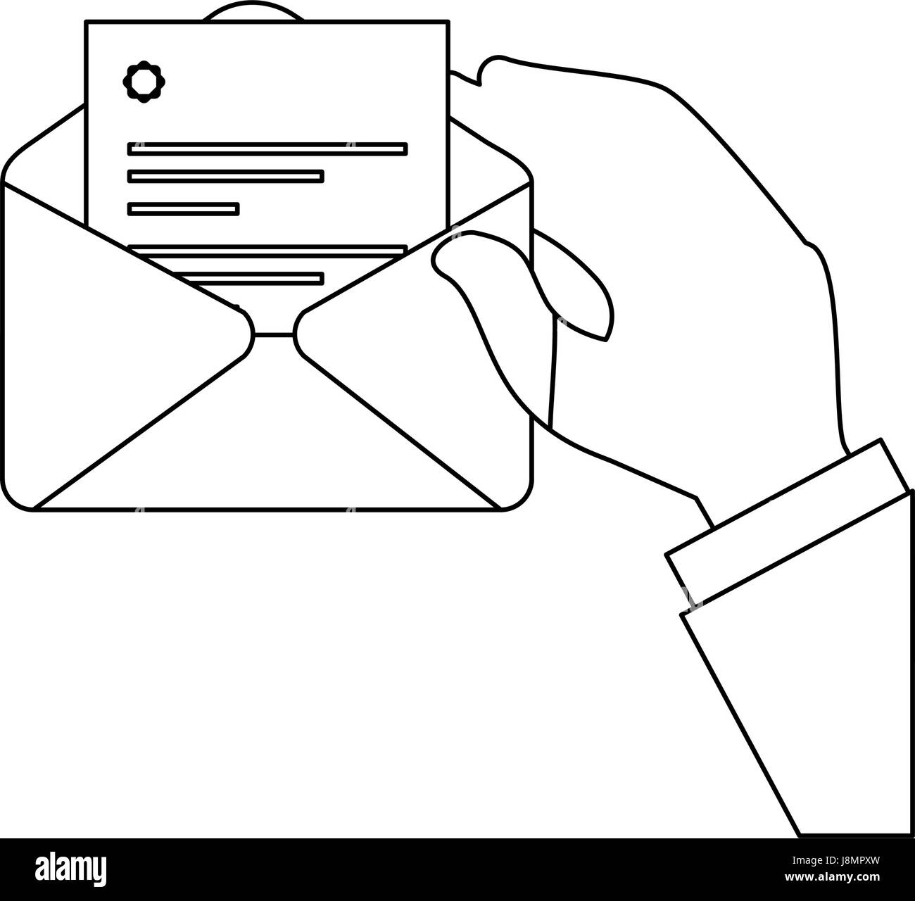 envelope paper sheet hand Stock Vector Image & Art - Alamy