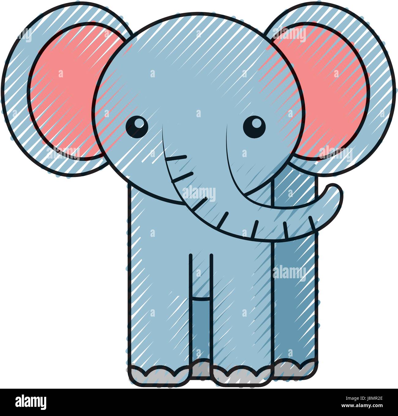 cute scribble elephant cartoon Stock Vector Image & Art - Alamy