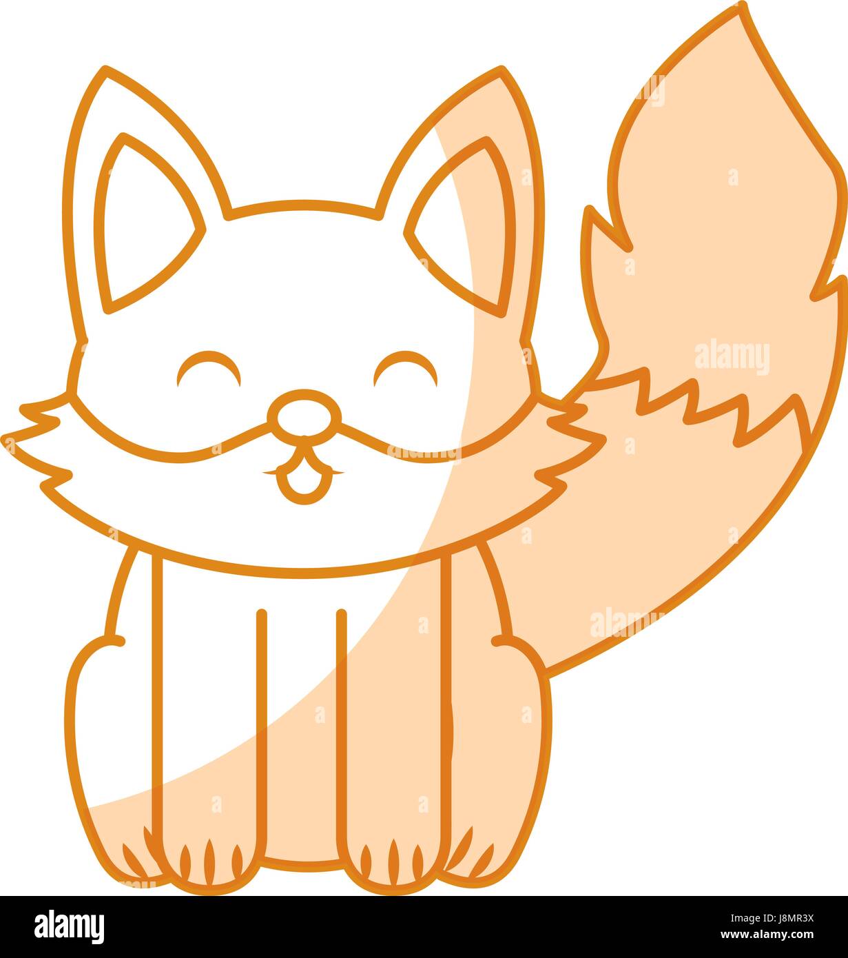 cute shadow fox cartoon Stock Vector Image & Art - Alamy