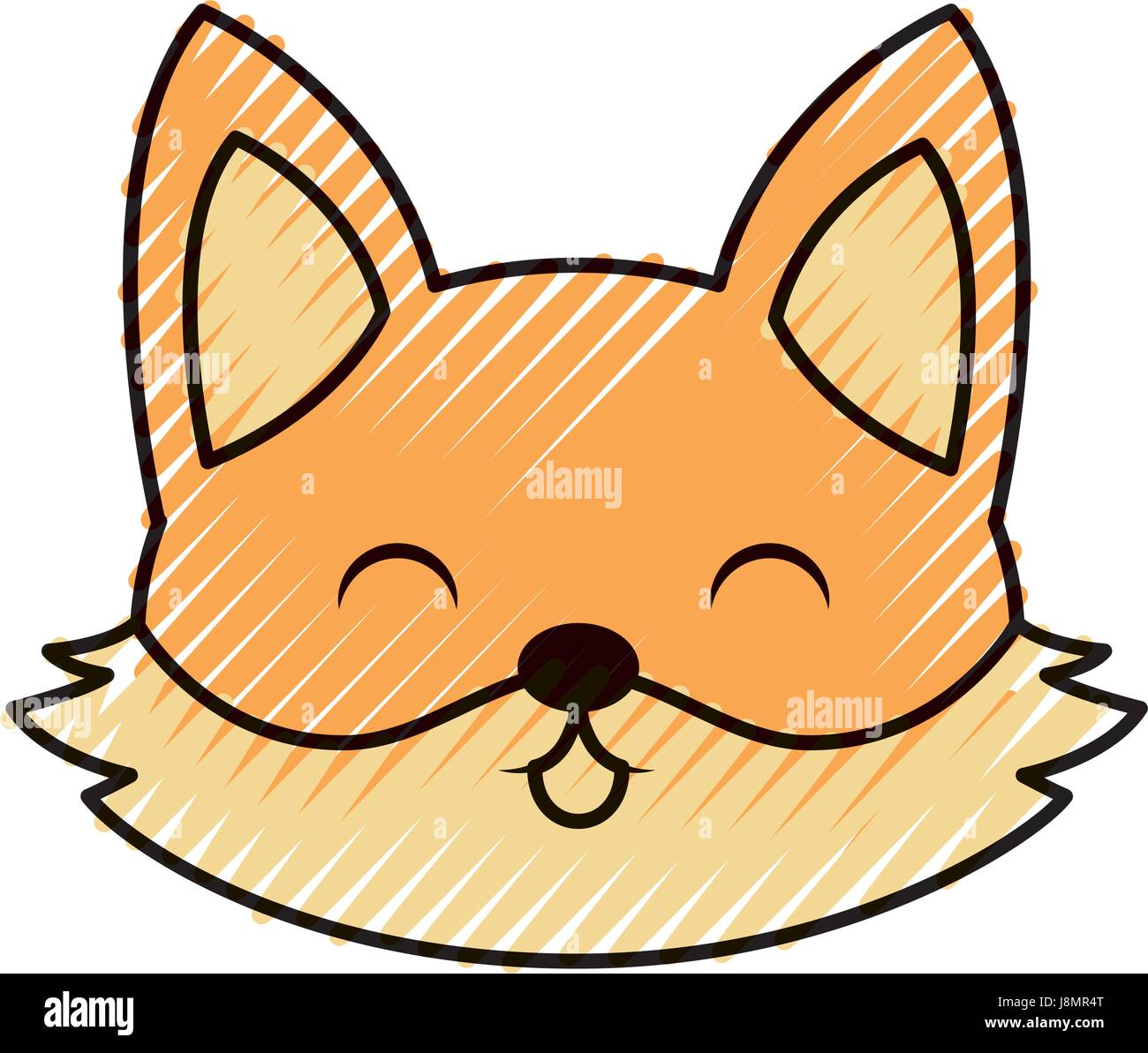 cute scribble fox face cartoon Stock Vector Image & Art - Alamy