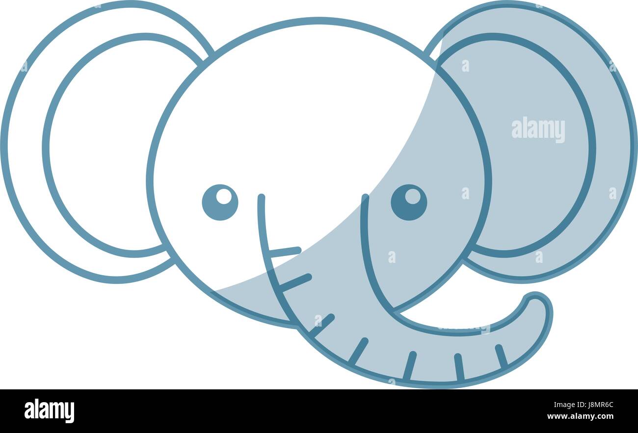 cute shadow elephant face cartoon Stock Vector Image & Art - Alamy