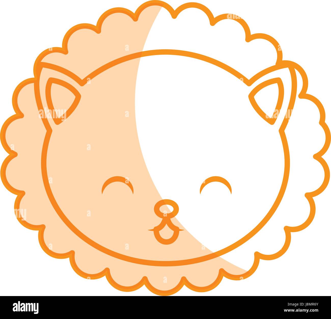 cute shadow lion face cartoon Stock Vector Image & Art - Alamy