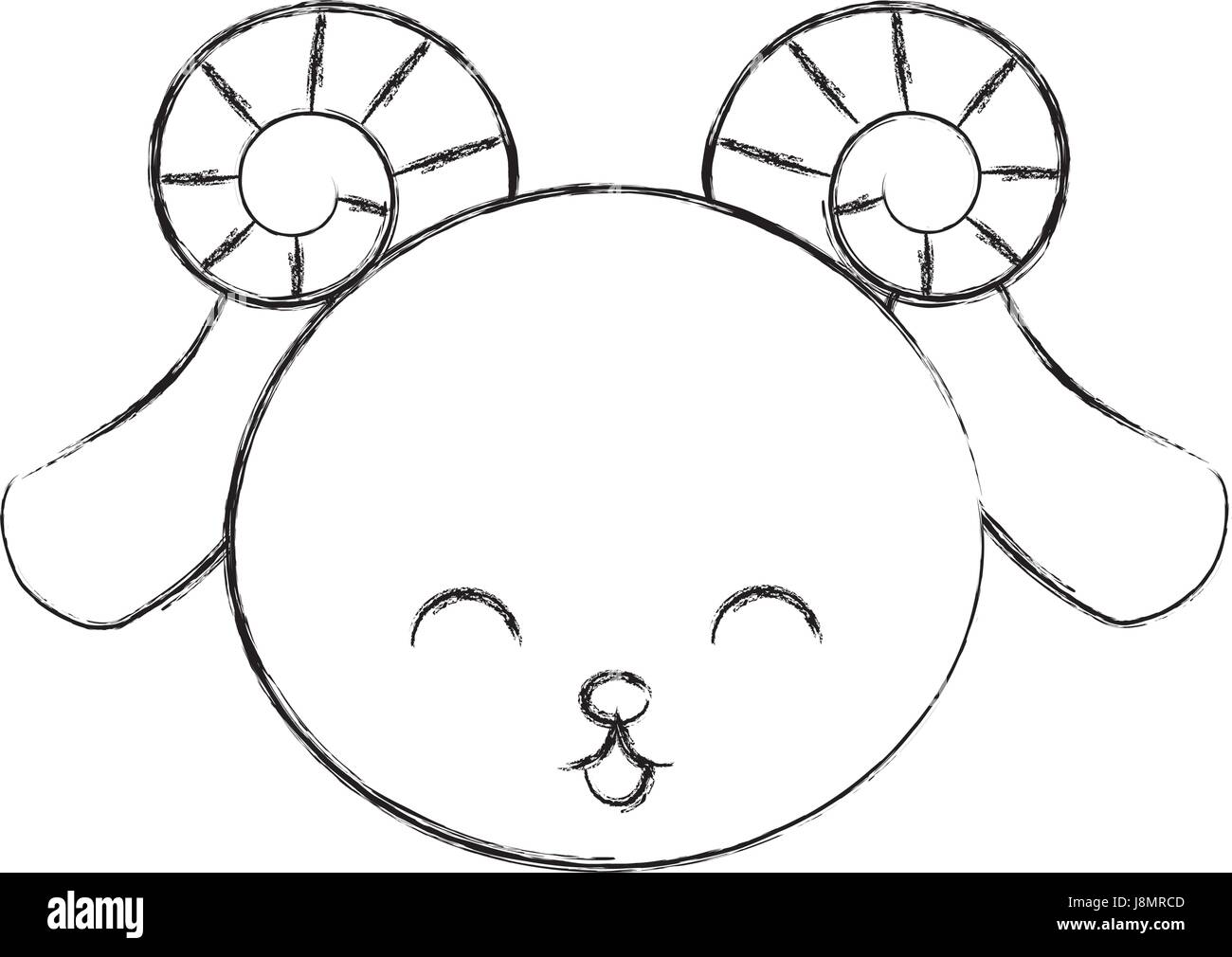 cute sketch draw goat face Stock Vector Image & Art - Alamy
