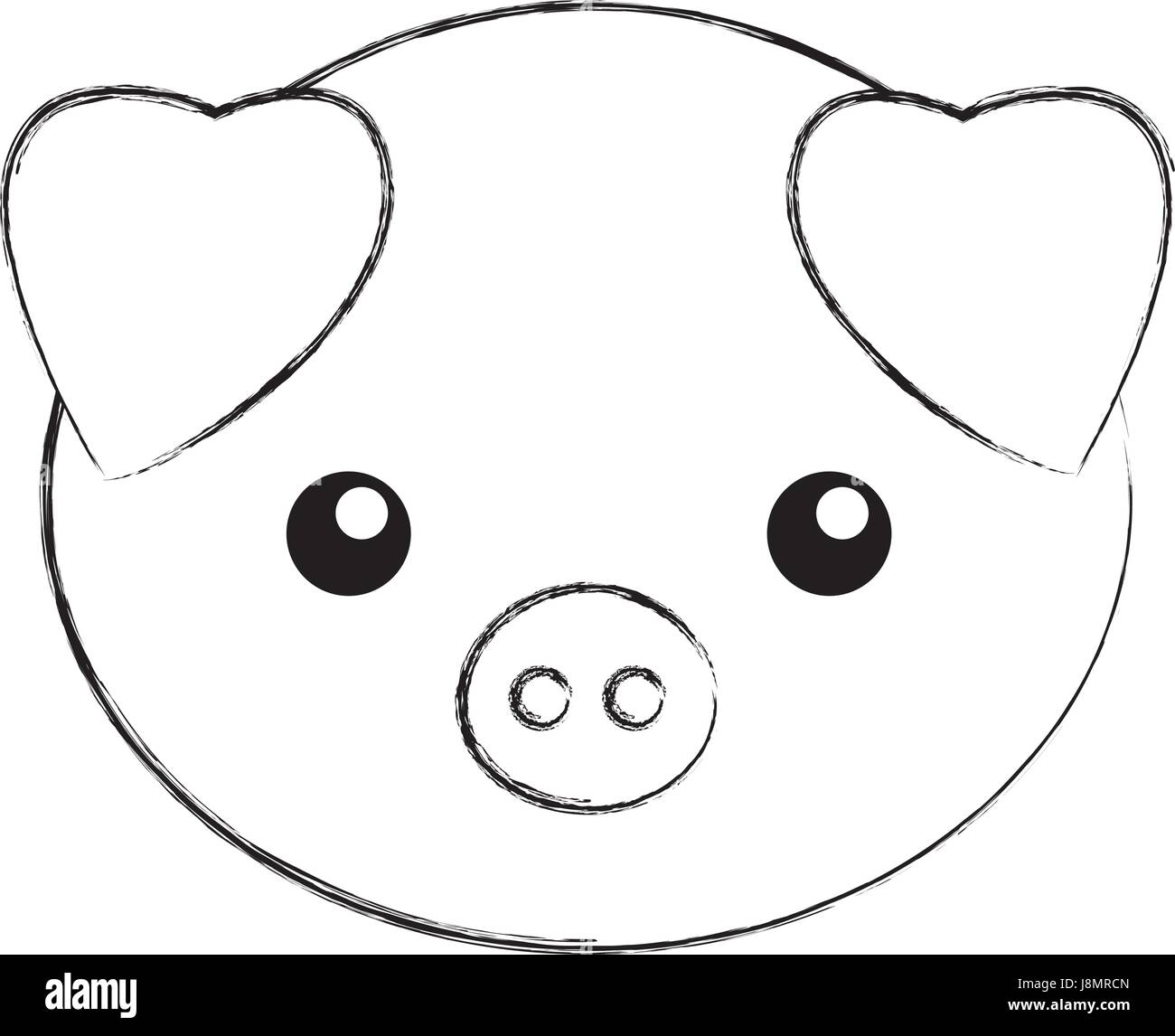 cute sketch draw pork cartoon Stock Vector Image & Art - Alamy