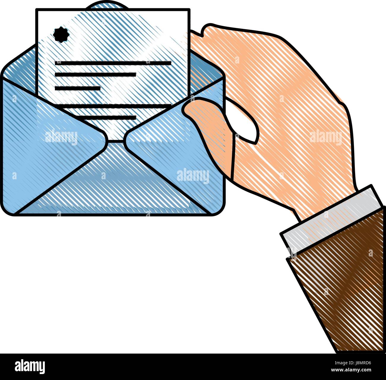 envelope paper sheet hand Stock Vector Image & Art - Alamy