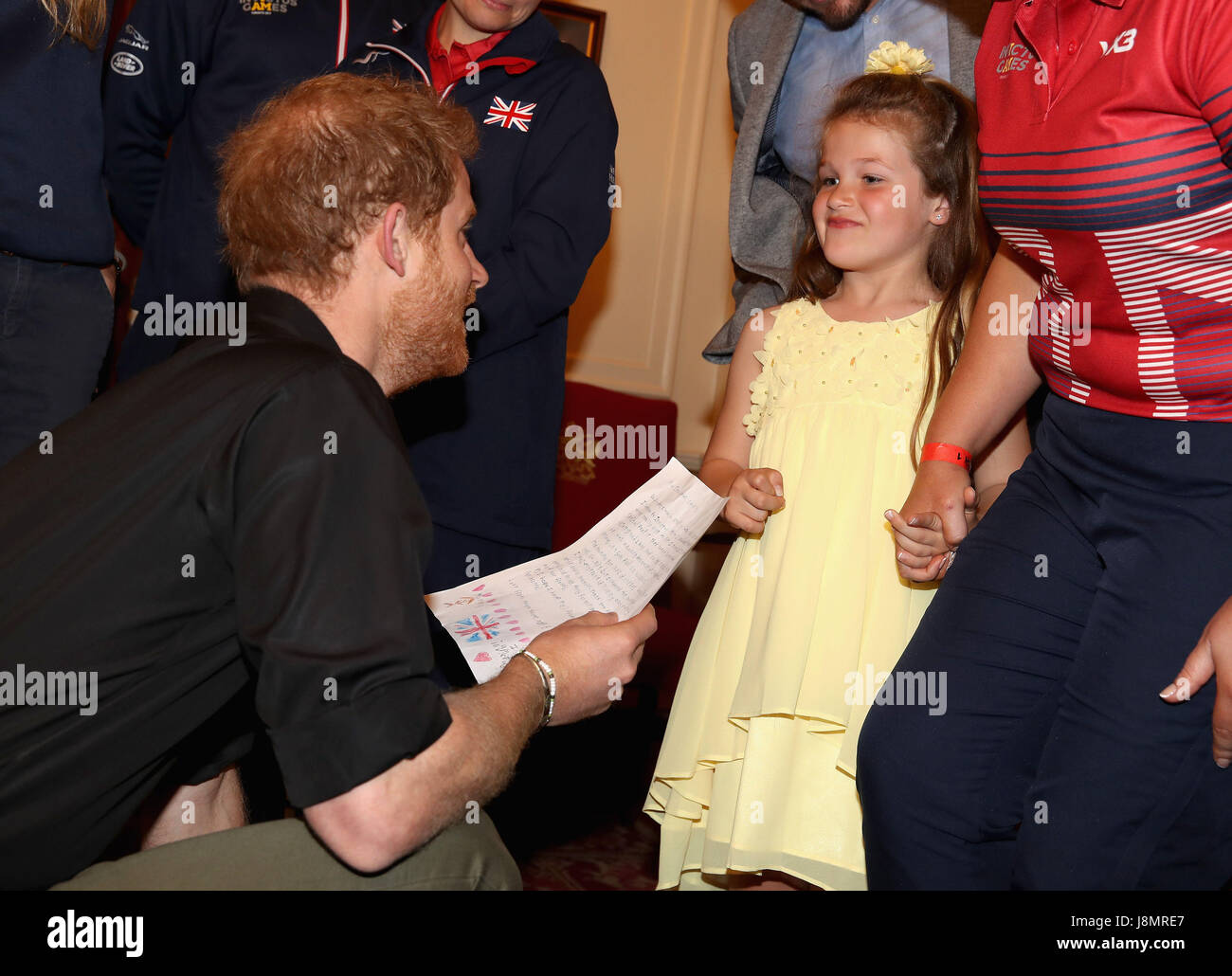 Prince Harry meets six year-old Maya Turner during the launch of the UK ...