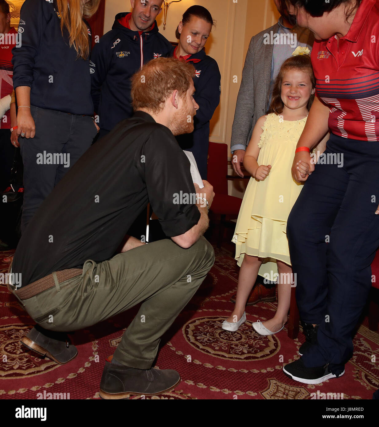Prince Harry meets six year-old Maya Turner during the launch of the UK ...