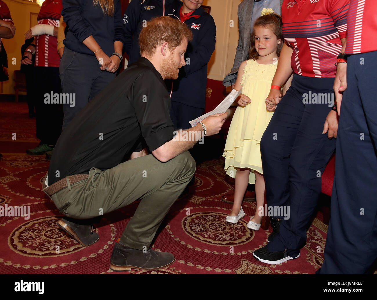 Prince Harry meets six year-old Maya Turner during the launch of the UK ...