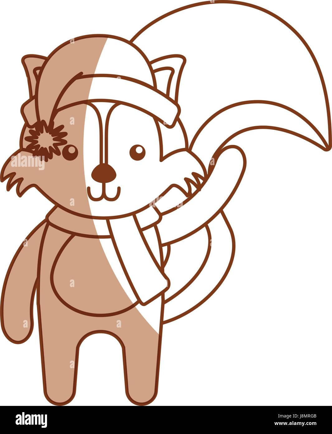 cute shadow christmas fox cartoon Stock Vector Image & Art - Alamy