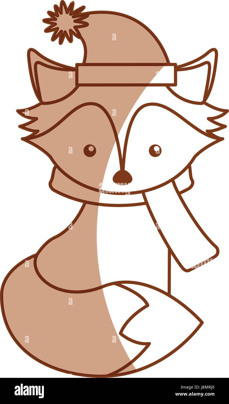 cute shadow christmas fox cartoon Stock Vector Image & Art - Alamy