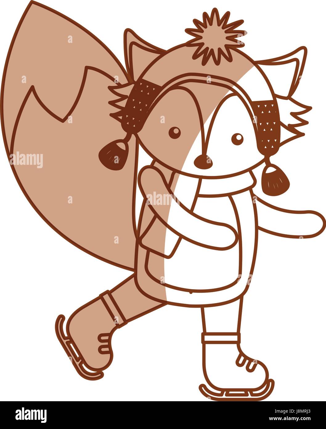 cute shadow christmas fox cartoon Stock Vector Image & Art - Alamy