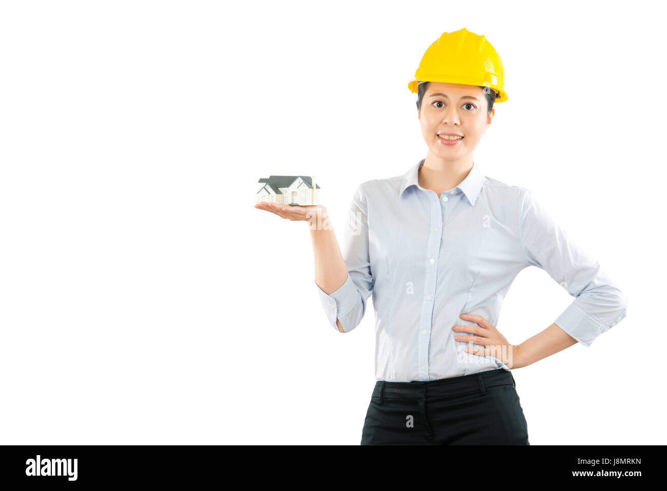 Girl worker on building Cut Out Stock Images & Pictures - Alamy