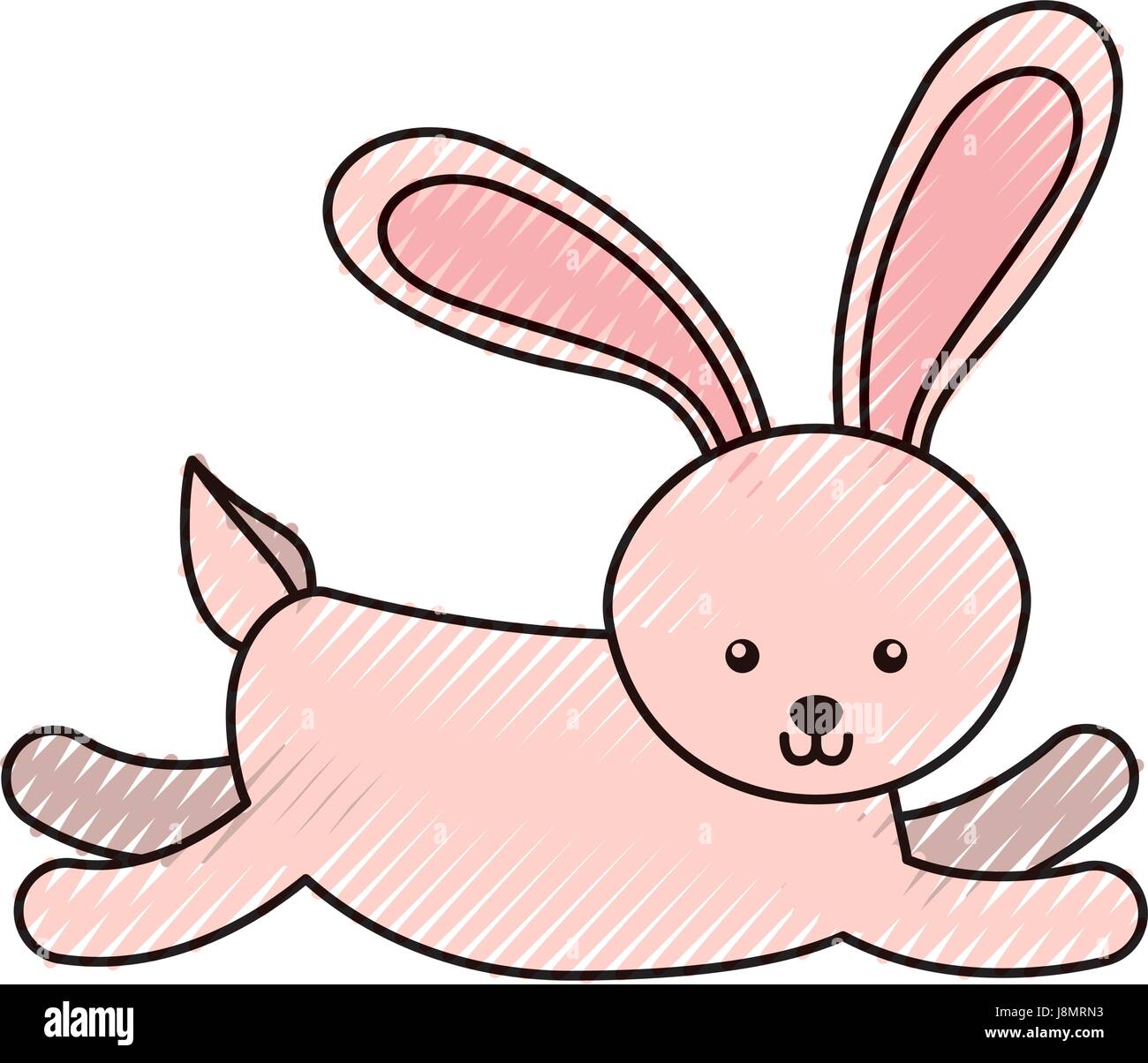 cute scribble rabbit cartoon Stock Vector Image & Art - Alamy