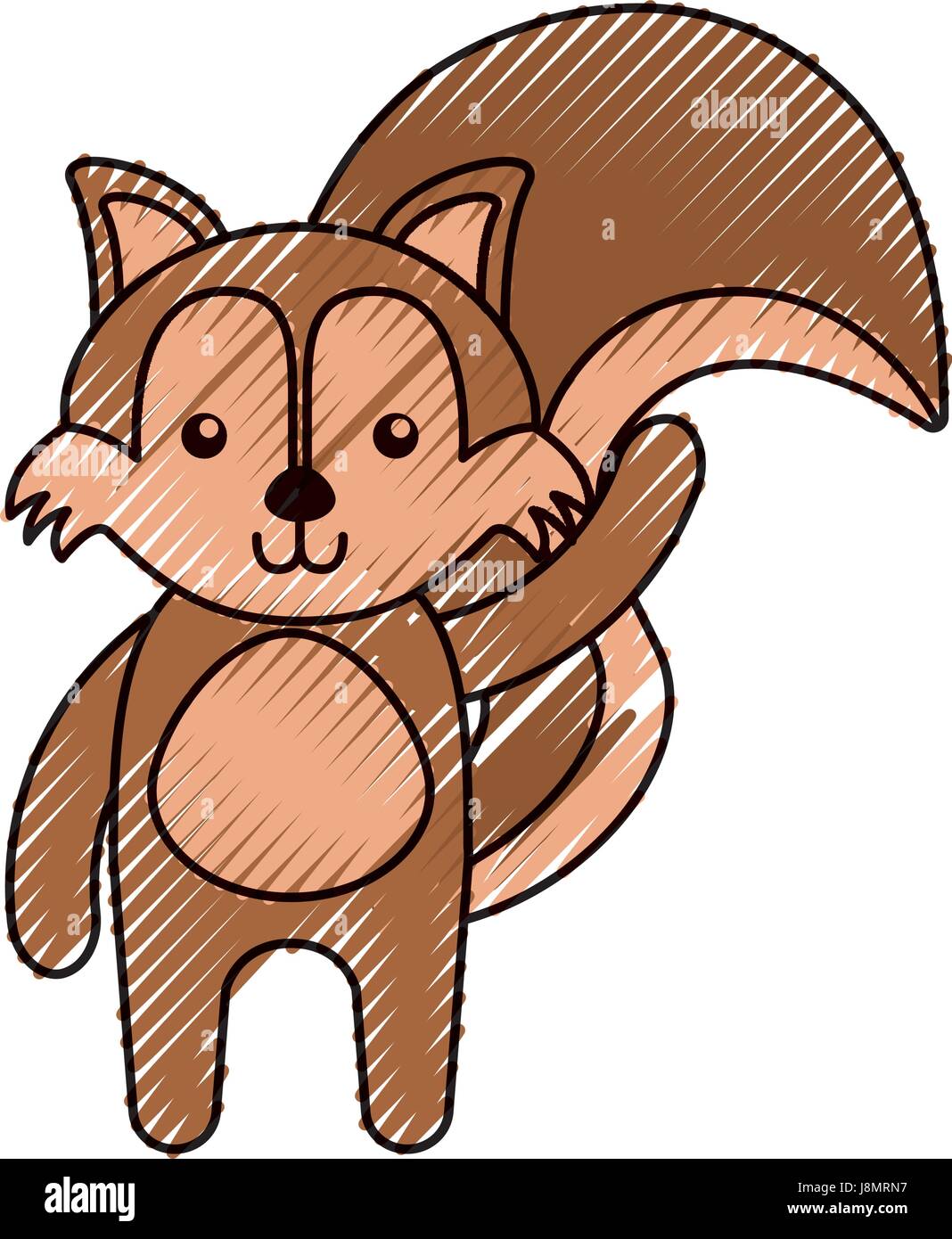 cute scribble fox cartoon Stock Vector Image & Art - Alamy