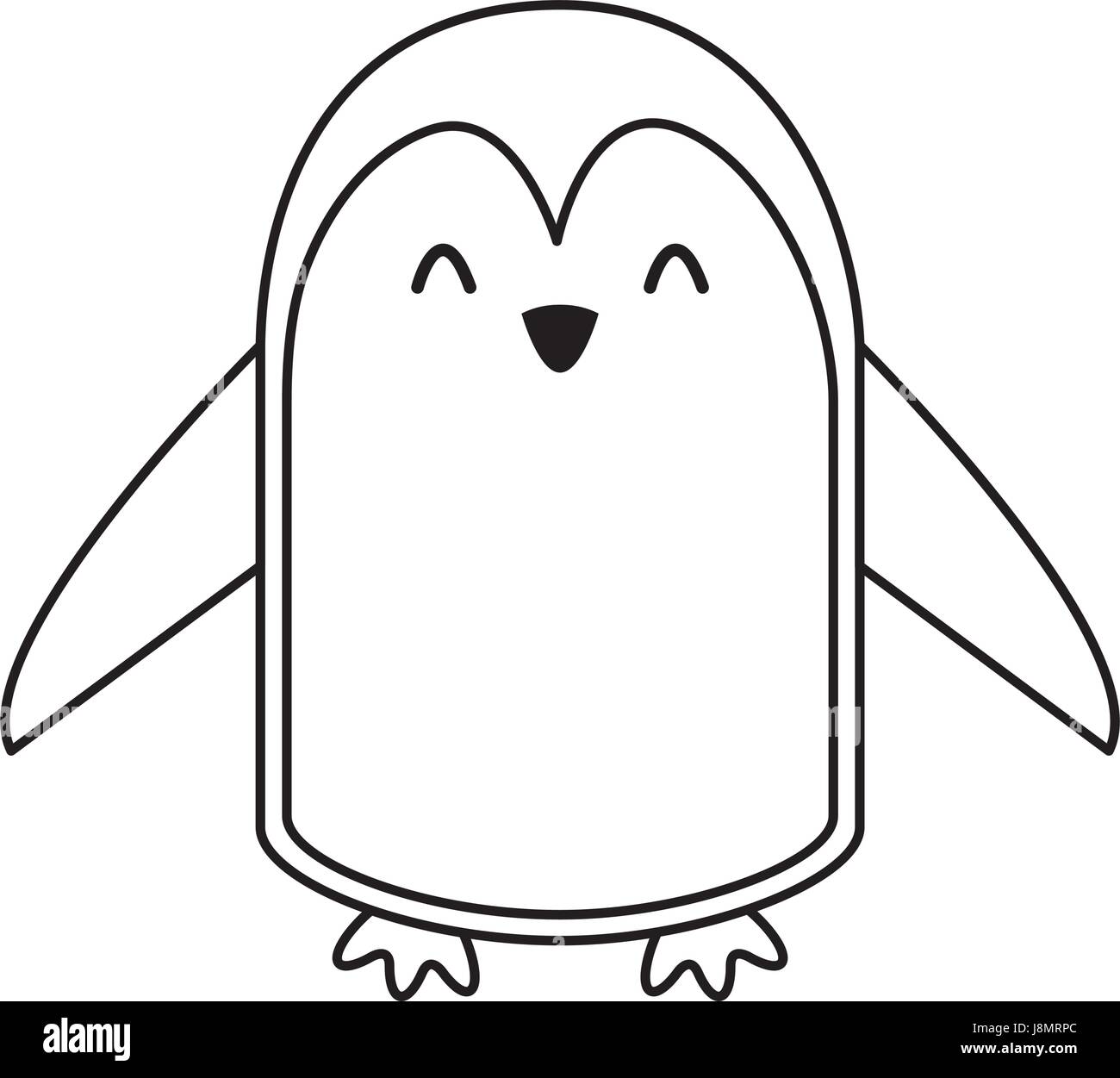 cute line icon penguin cartoon Stock Vector Image & Art - Alamy