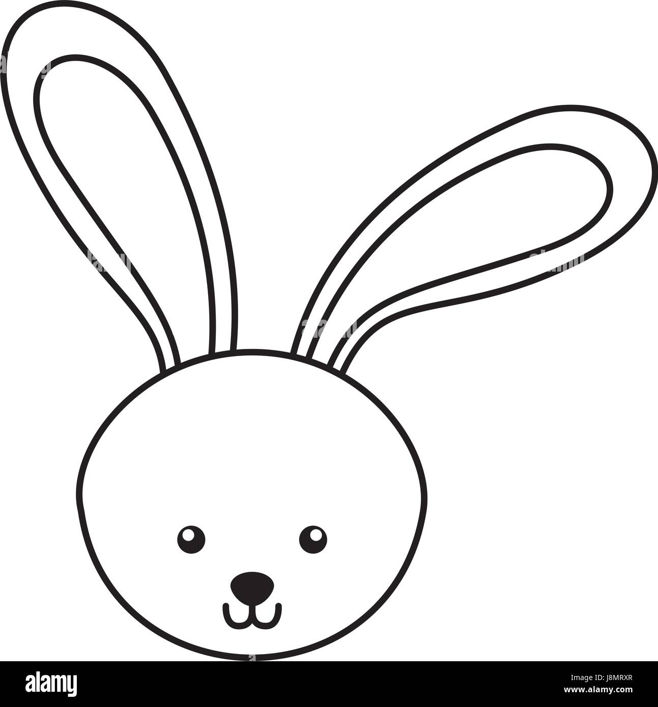 line icon rabbit cartoon Stock Vector Image & Art - Alamy