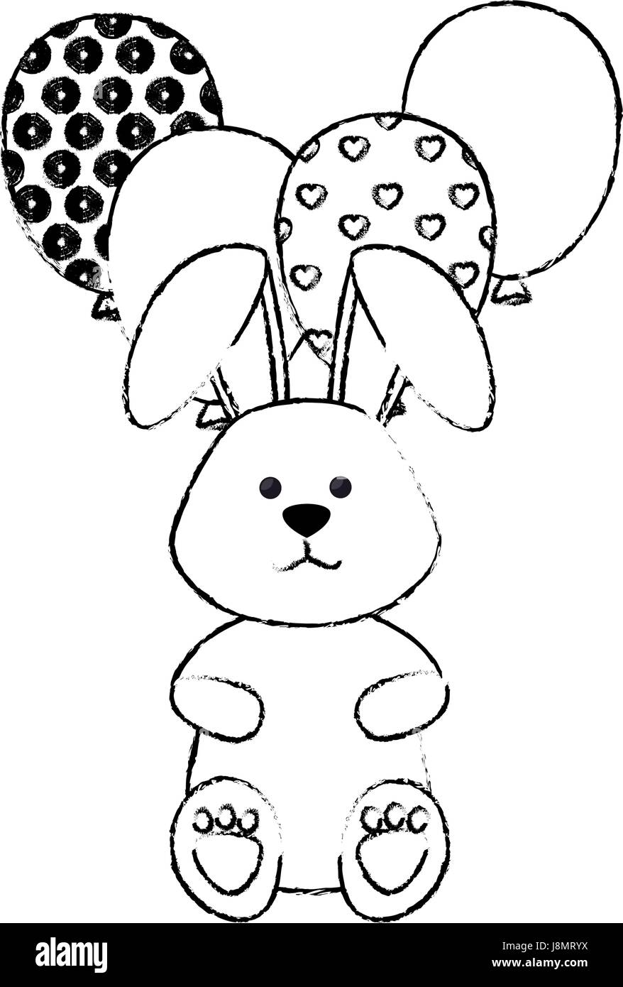 bunny animal balloons Stock Vector Image & Art - Alamy
