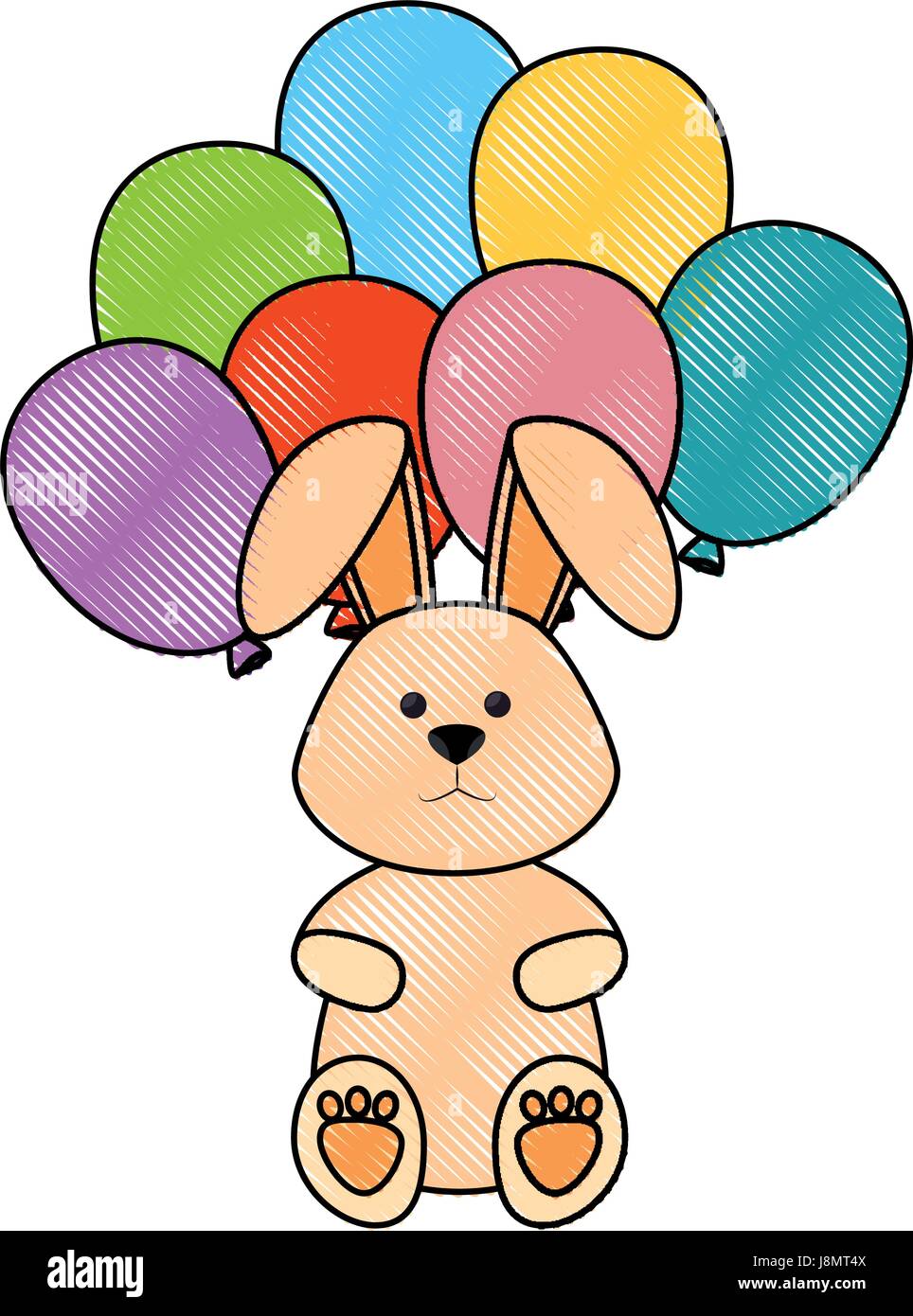 Bunny and balloons Stock Vector Images - Alamy