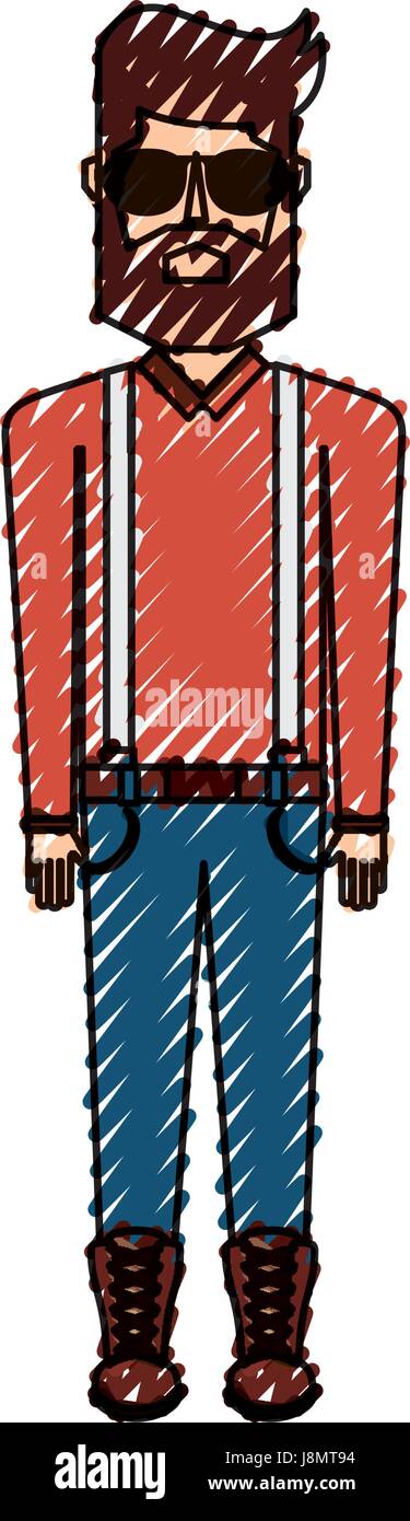 scribble vintage body man cartoon Stock Vector Image & Art - Alamy