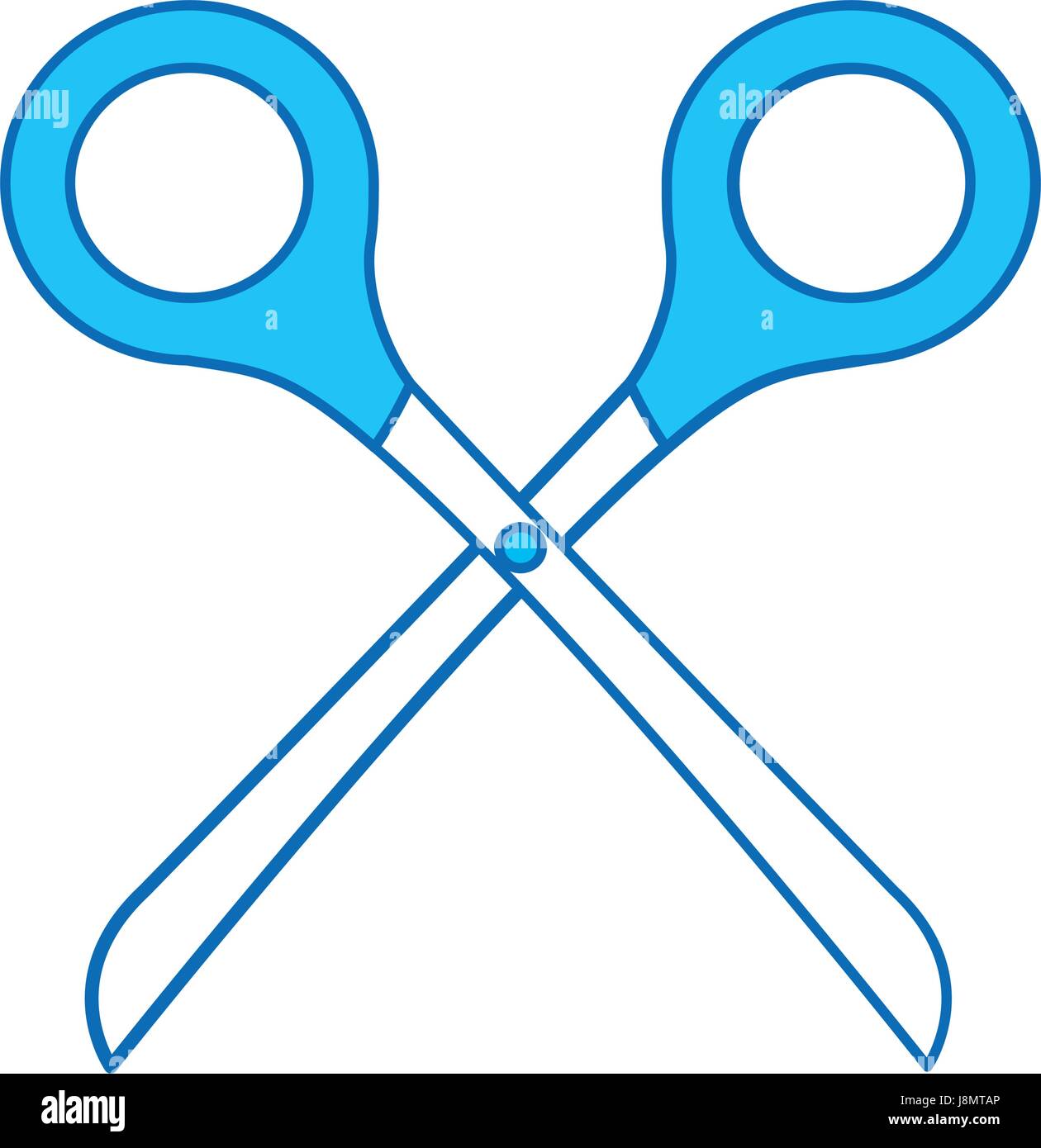 blue icon Scissors cartoon Stock Vector Art & Illustration, Vector ...
