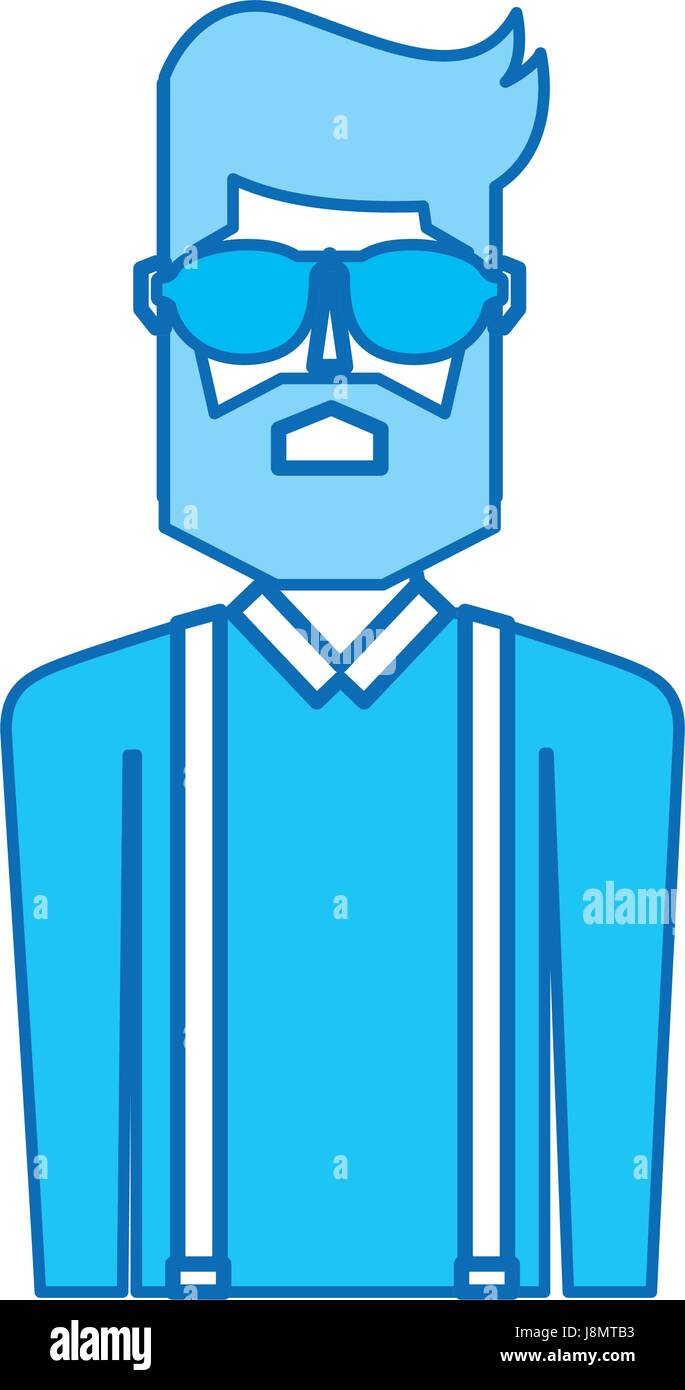blue icon upper body man Stock Vector Image & Art - Alamy