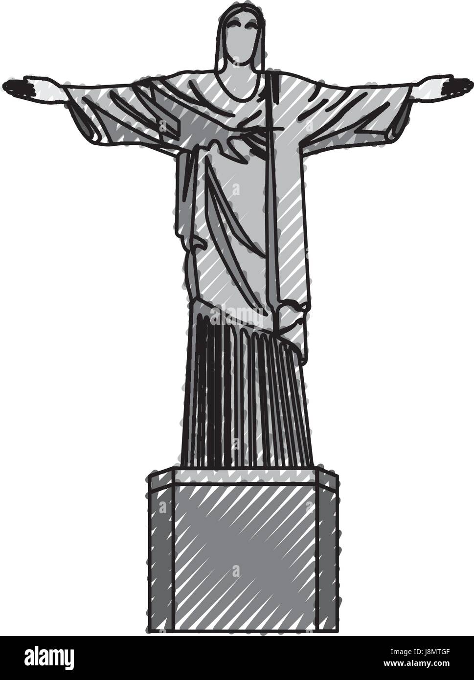scribble redeemer christ statue Stock Vector Image & Art - Alamy