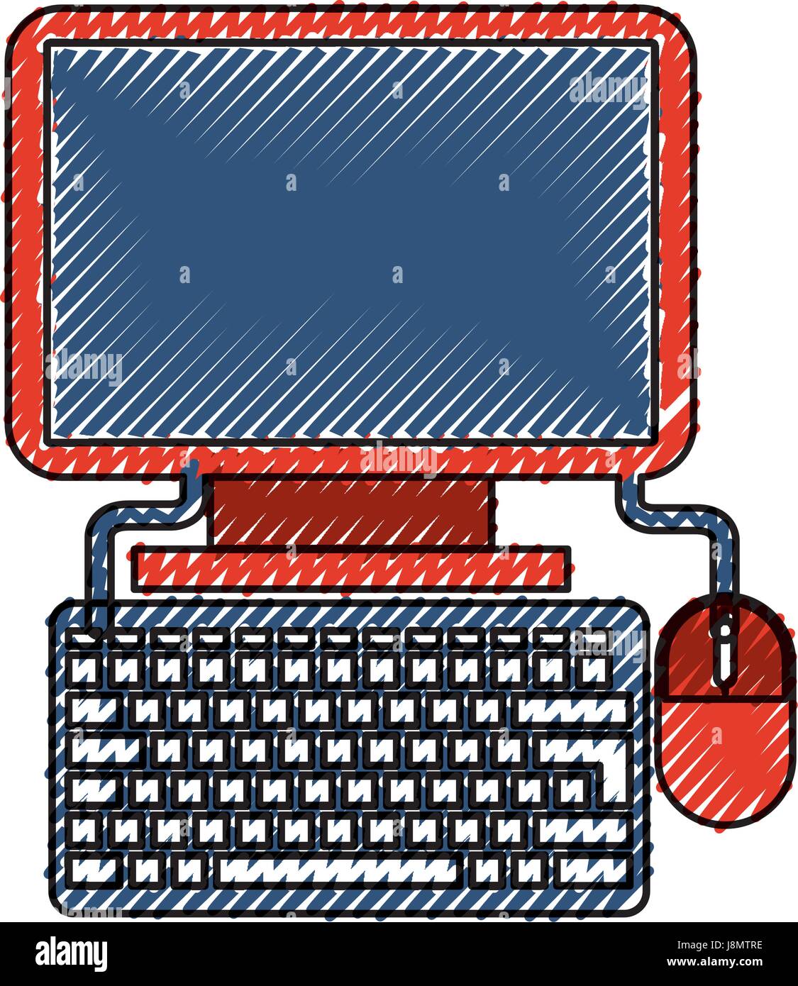 scribble pc cartoon Stock Vector Image & Art - Alamy