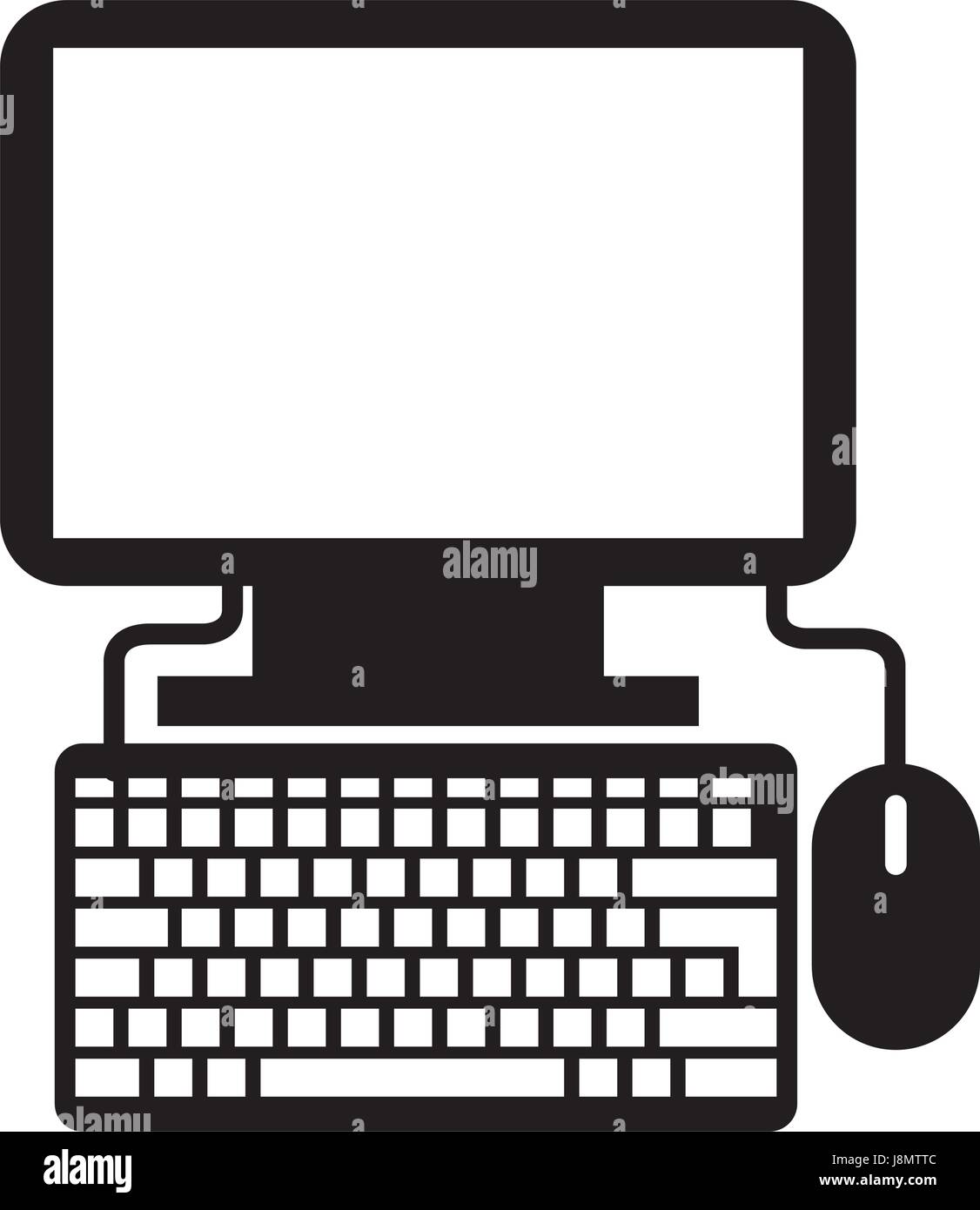 black icon pc cartoon Stock Vector Image & Art - Alamy