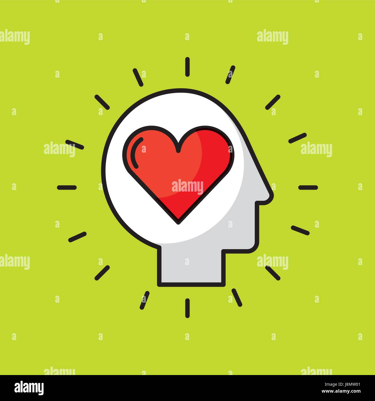 head heart illustration Stock Vector Image & Art - Alamy