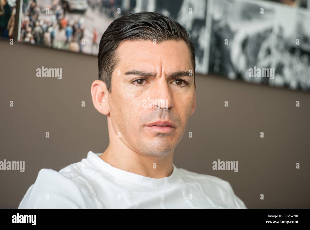 The Brasilian soccer player Lucio during an interview in Berlin ...