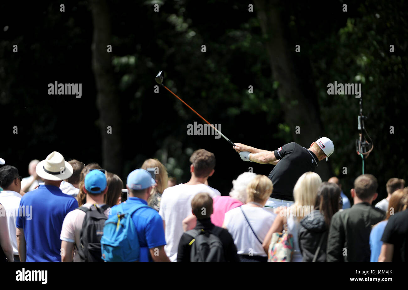 Virginia Water, Surrey, UK. 28th May, 2017. Andrew Dodt (AUS) drives ...