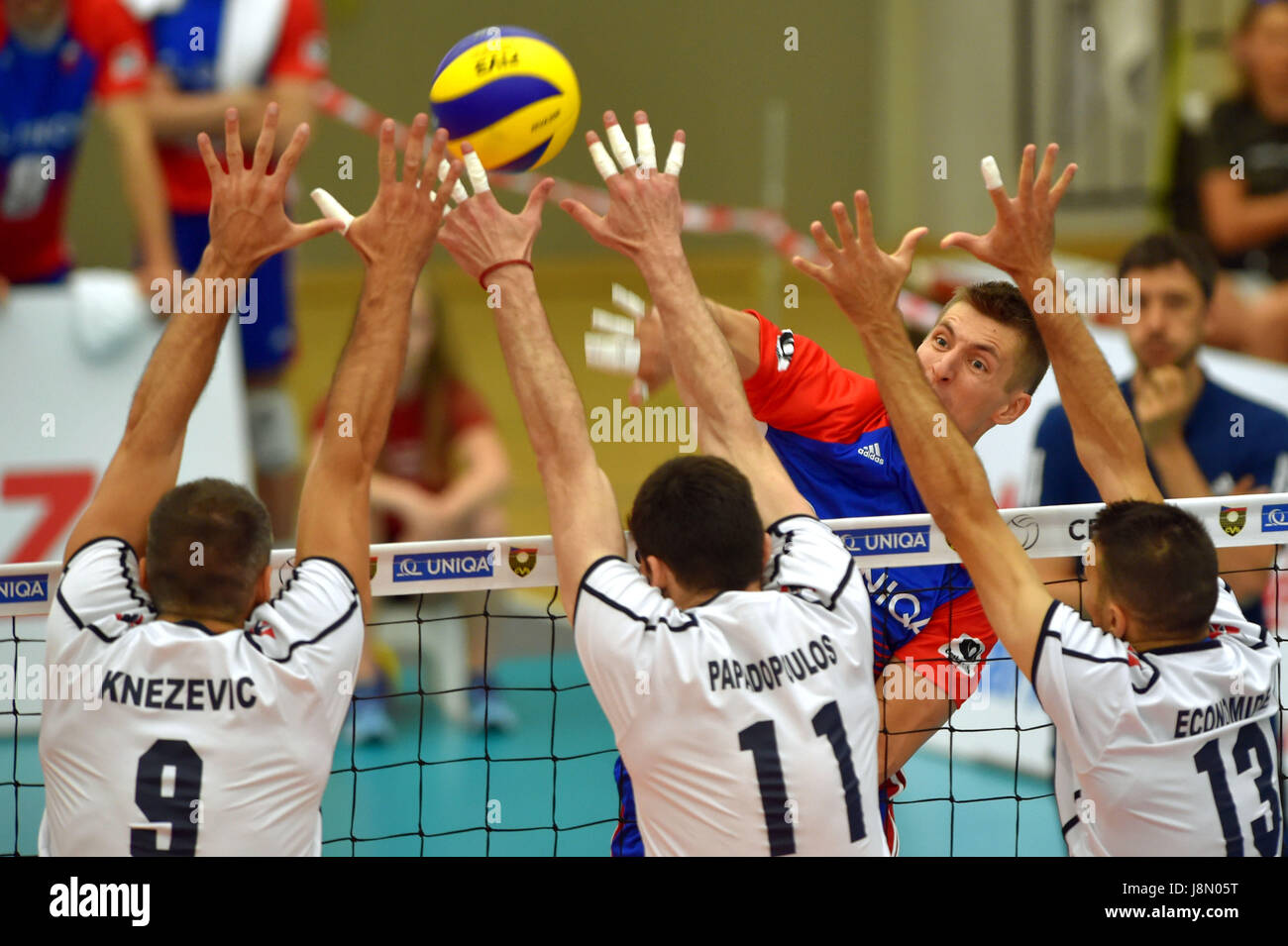 L-R Vladimir Knezevic and Christos Papadopoulos (both CYP) and Michal ...