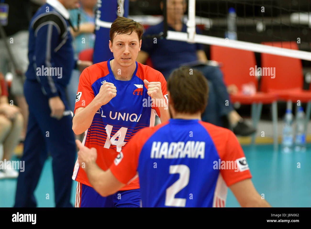 L-R Adam Bartos and Jan Hadrava (both CZE) in action during the ...