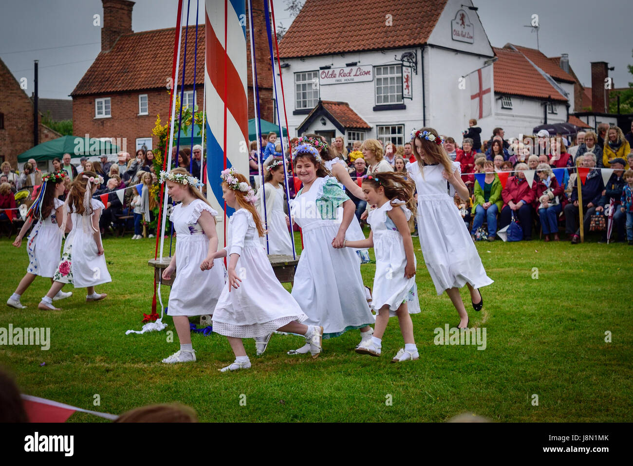 Village green fete maypole hi-res stock photography and images - Alamy