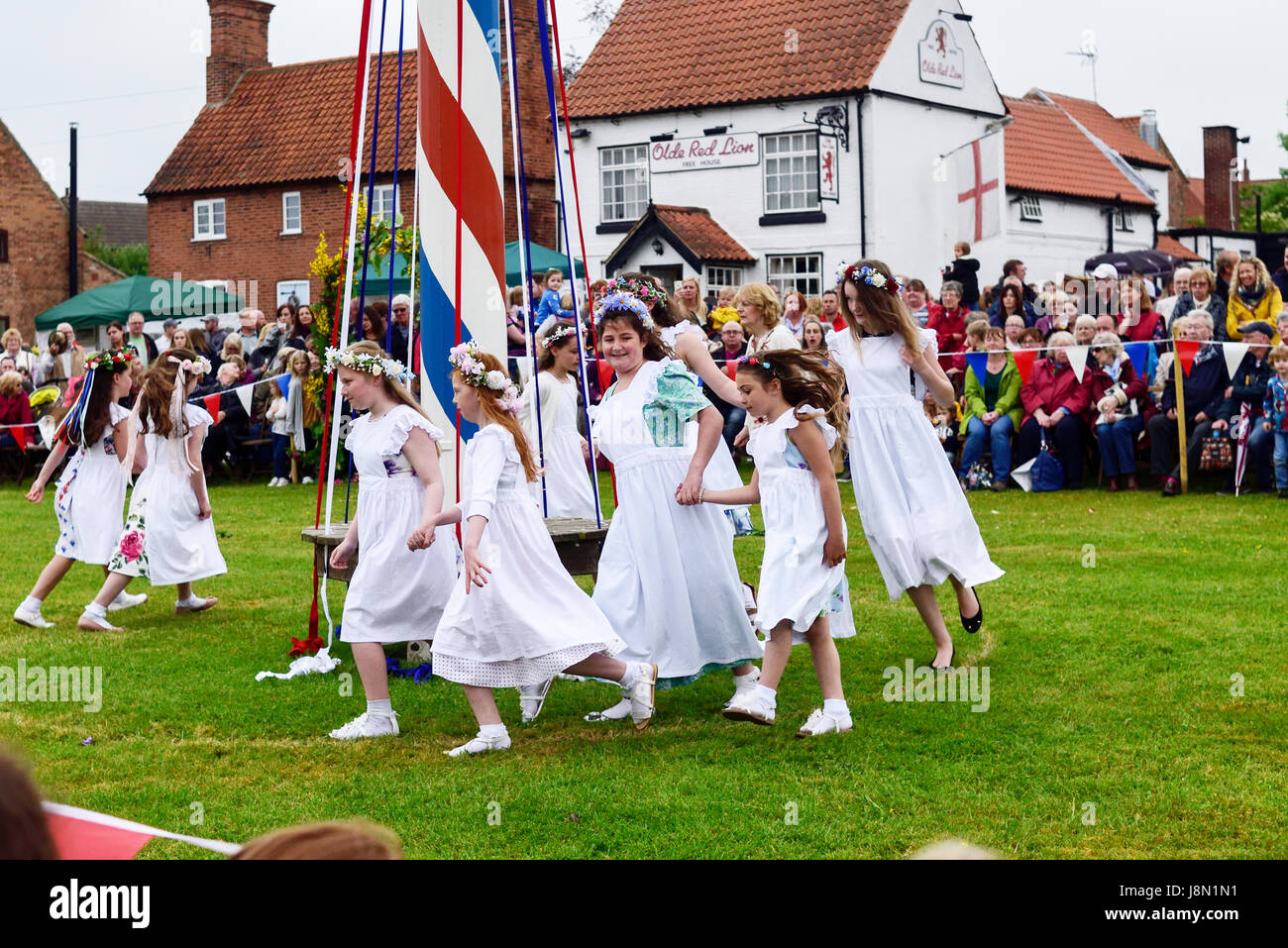 Village green fete maypole hi-res stock photography and images - Alamy